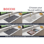 BOCCHI Baveno Lux 34D Milk White Double Bowl Granite Composite Sink w ...