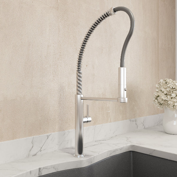 BOCCHI 2027 0001 SS Baveno Pro 23" Stainless Steel Kitchen Faucet ...