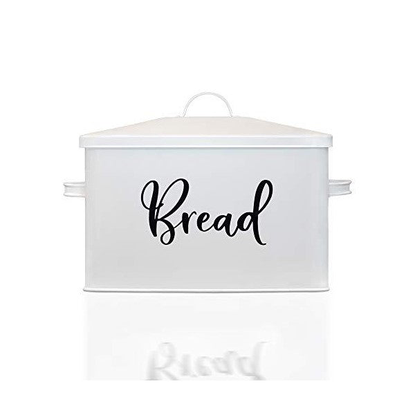 Home Acre Designs 13" White Modern Farmhouse Bread Box — Annie & Oak